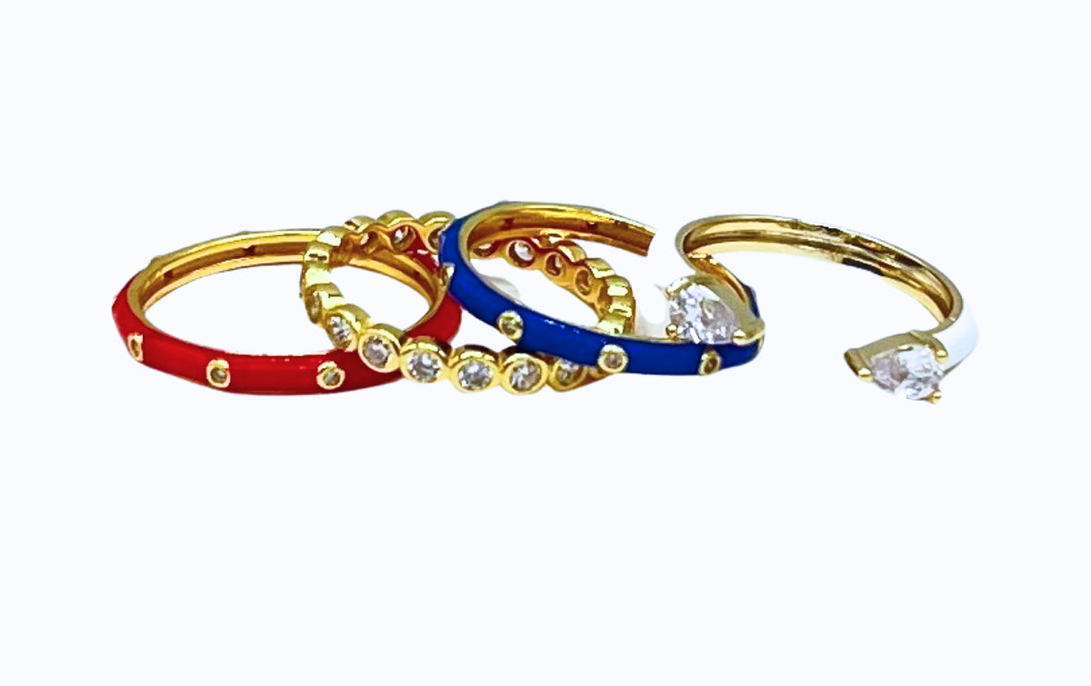 R203 SMU-SMU set of 4 Stack Rings – Color Shout