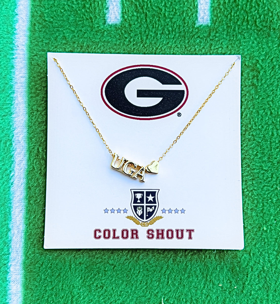 N202 - UGA Georgia Heart Necklace – Color Shout