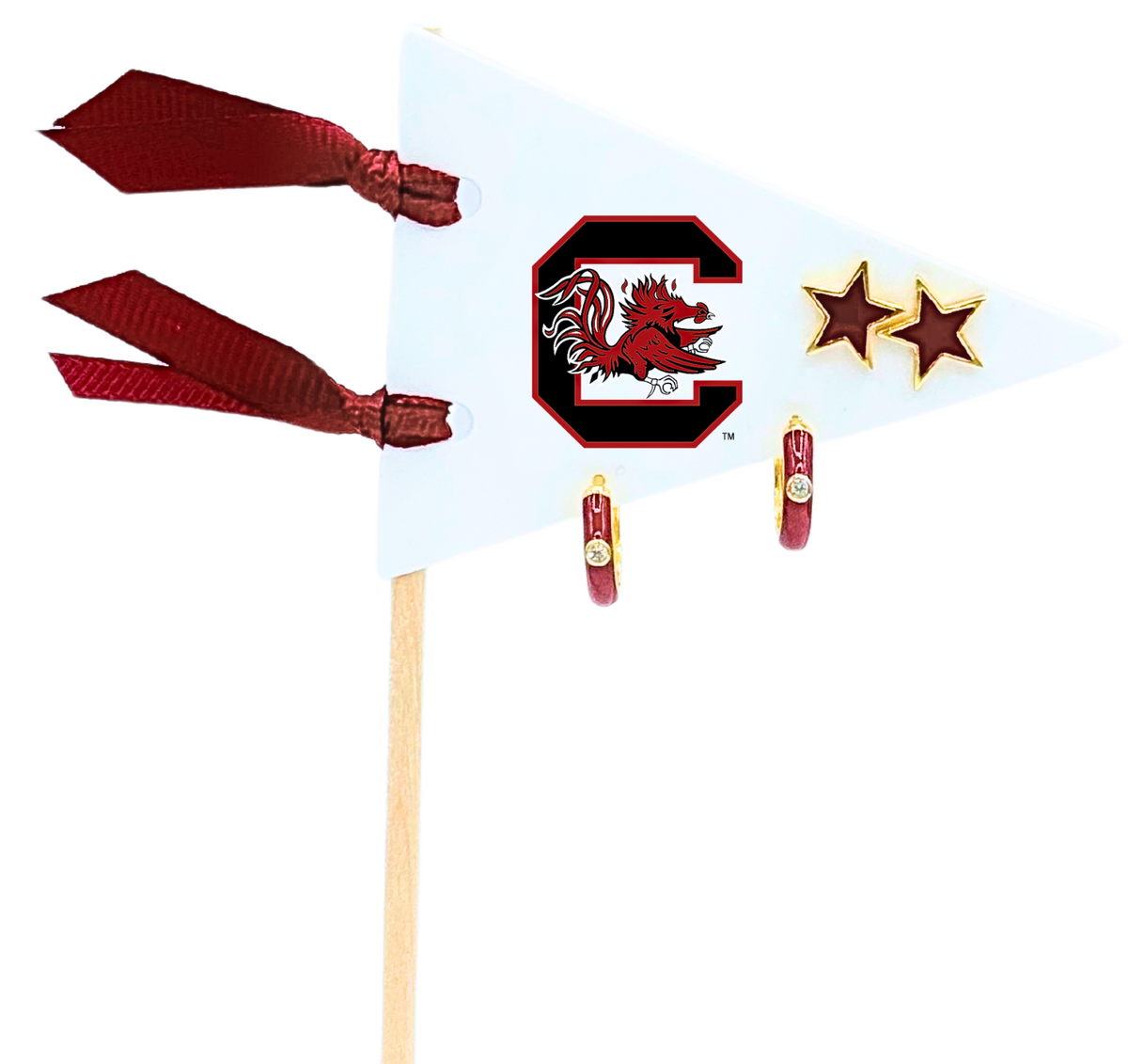 E203 - University of South Carolina Pennant Pair Earring Set – Color Shout