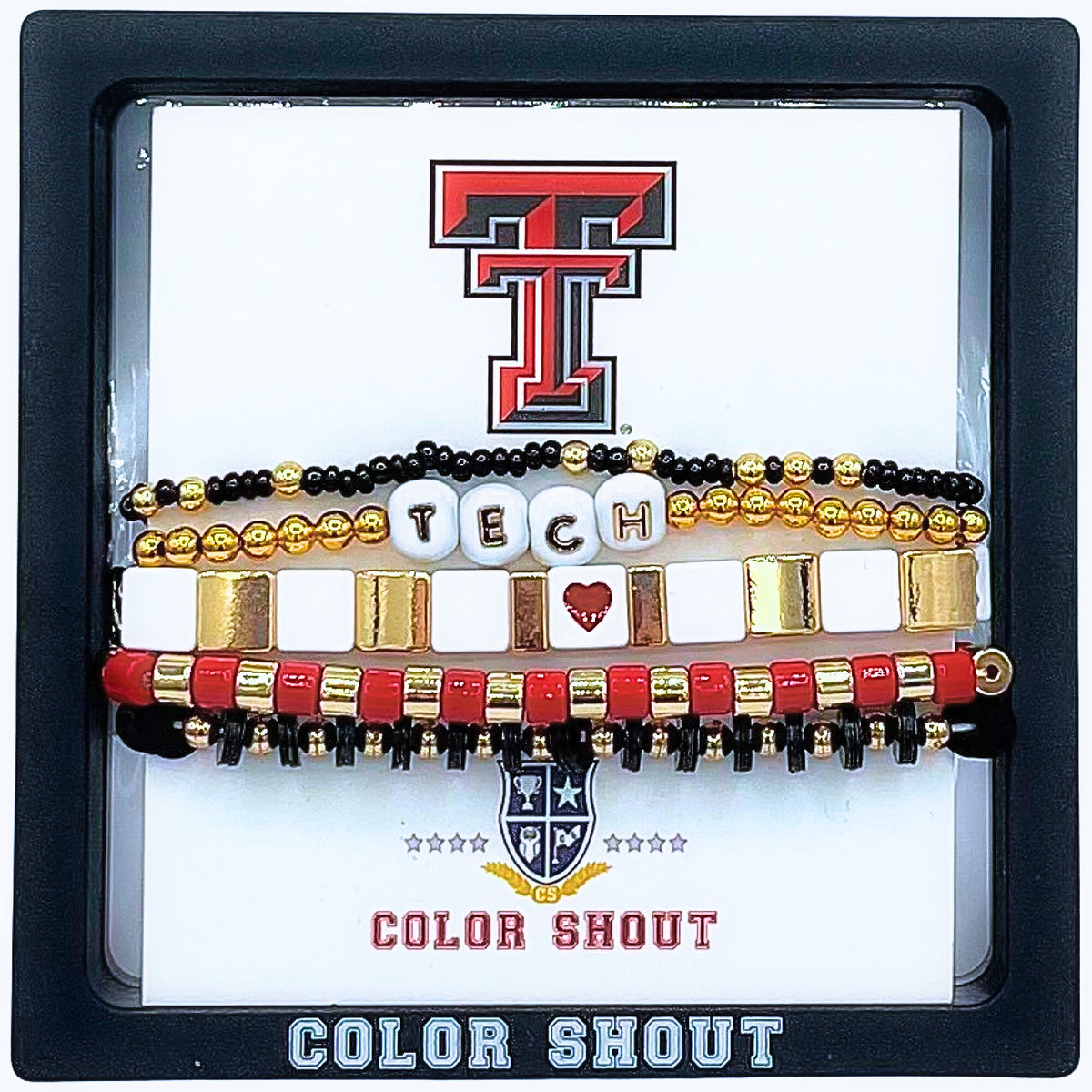 B204 TT-Texas Tech 5 Bracelet Mega Stack – Color Shout