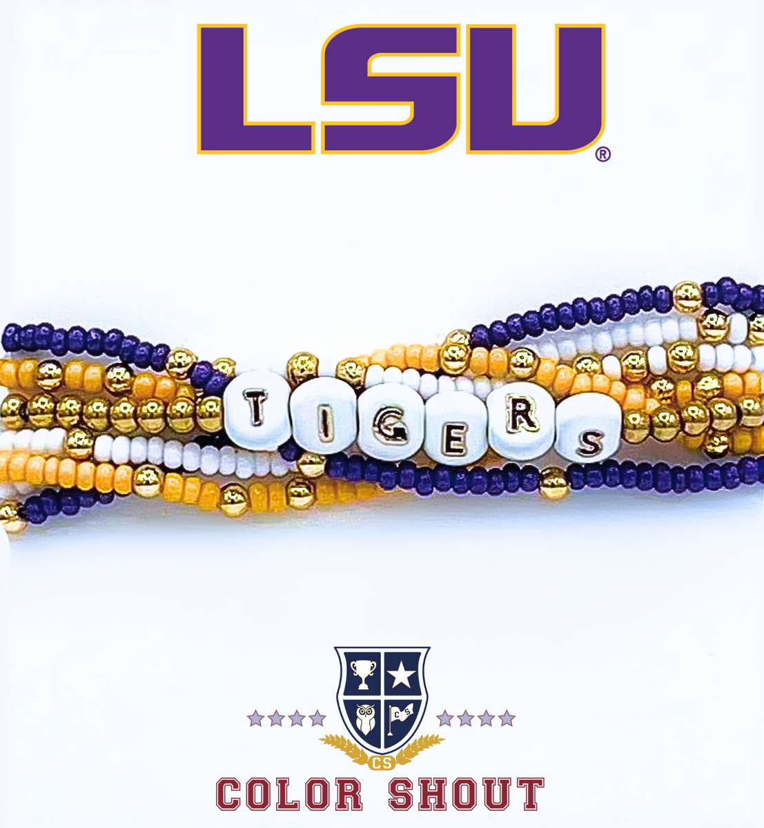 B209- LSU-Louisiana State University 'Lucky 7' Tigers Stack – Color Shout