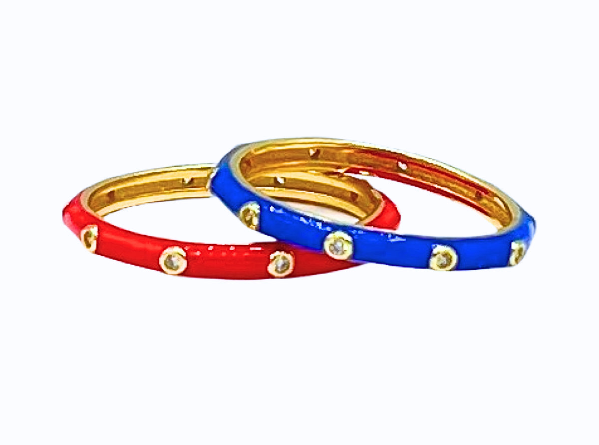 R201 SMU-SMU two Enamel Stack Ring Set – Color Shout